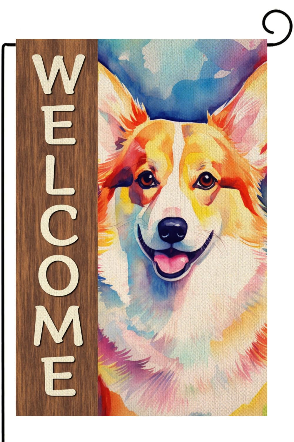 Corgi Welcome Garden Flag Dogs Paw Prints Spring Yard Flag Pet Lovers ...