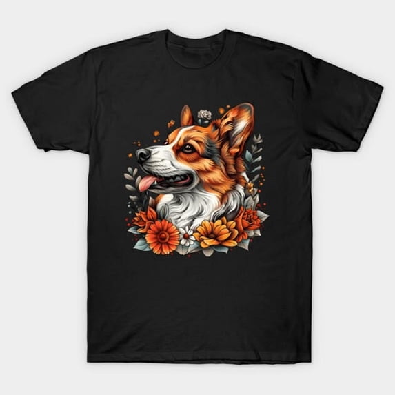 Corgi With Flowers TShirt - Walmart.com