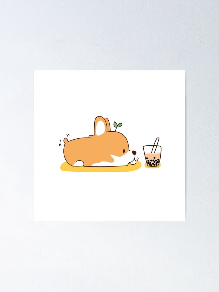 Corgi and Bubble Tea Fashion Art Decor Frame - Walmart.com