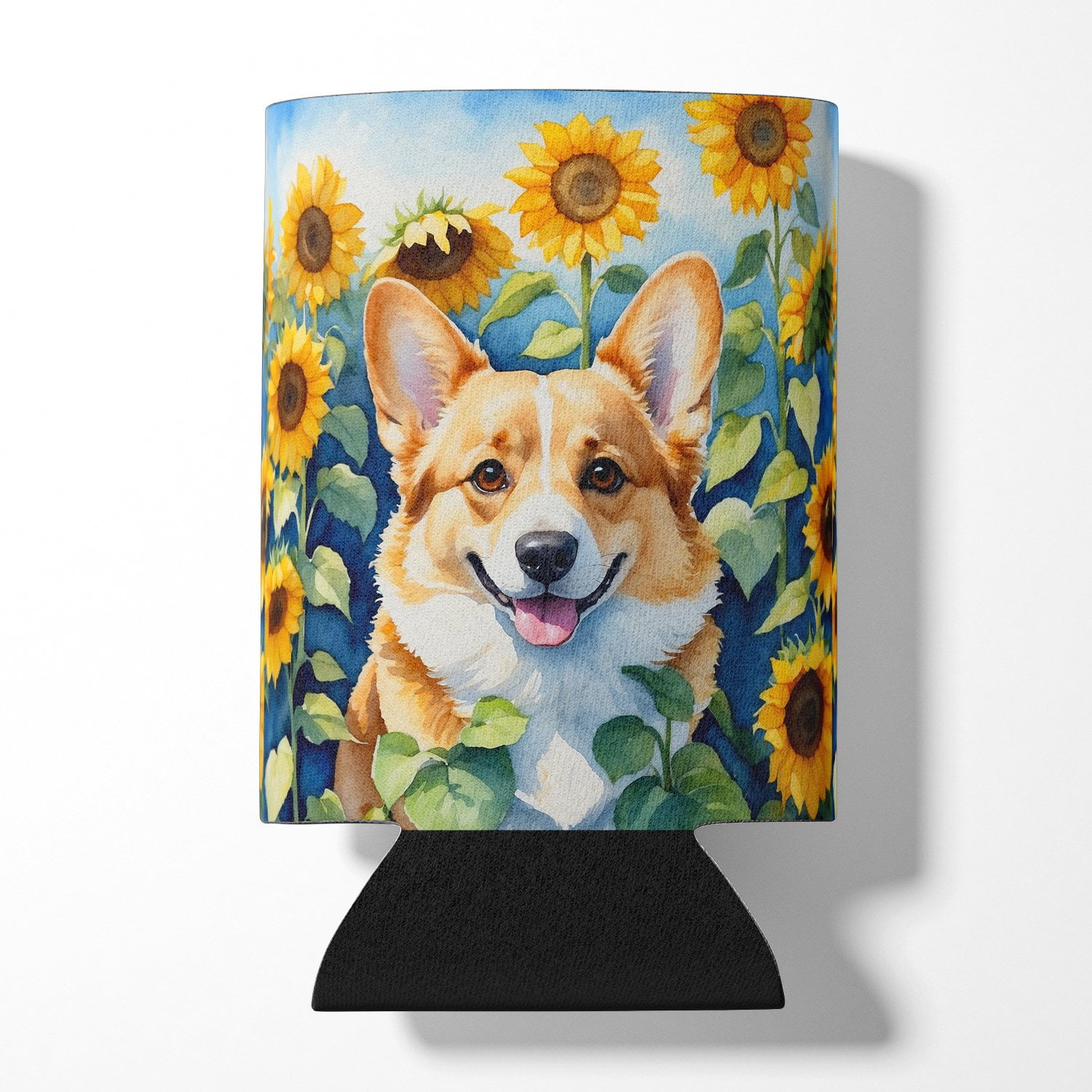 Corgi in Sunflowers Can or Bottle Hugger 3 in x 5 in - Walmart.com