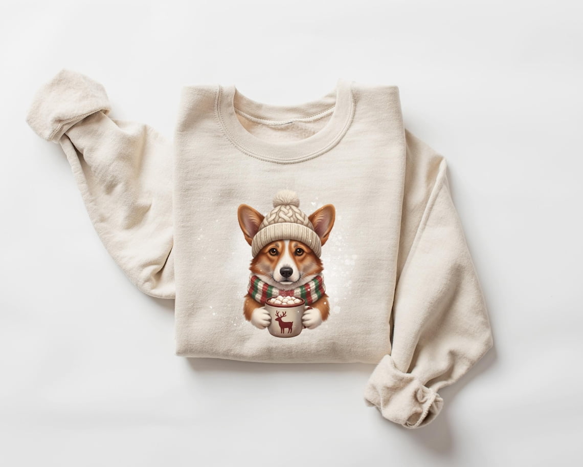 Corgi season Sweatshirt, Cozy season Dog Shirt, Cute Corgi Cocoa ...