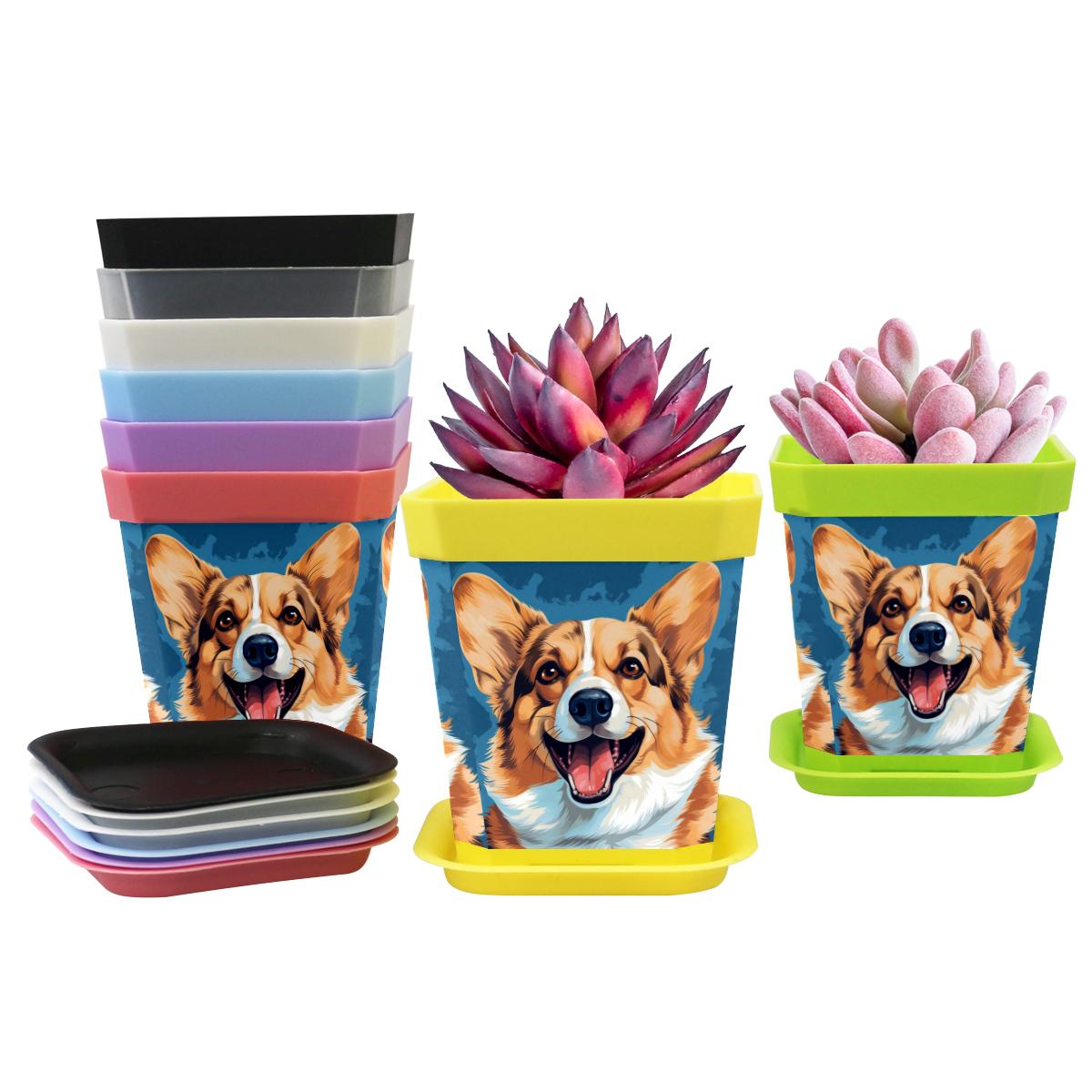 Corgis Pet Animals Caribbean Planter 8PCS - Lightweight Indoor Outdoor ...