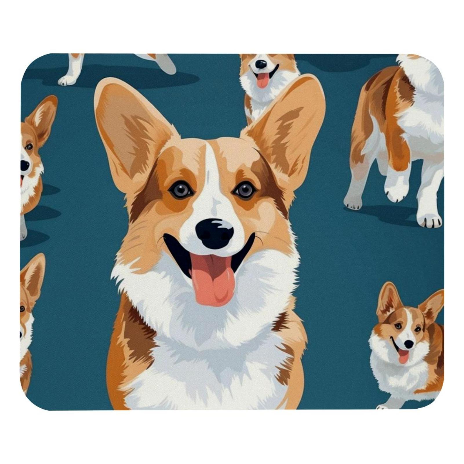 Corgis Pet Animals Pattern Mousepad Square Thickness 2mm Desk Mat ...