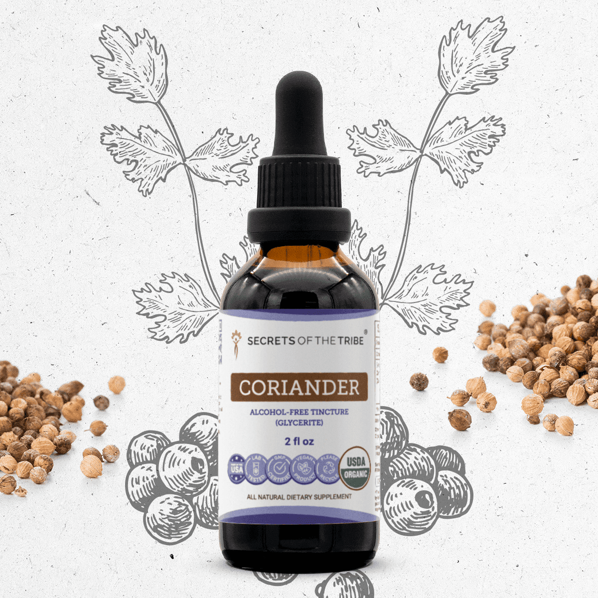 Secrets Of The Tribe Coriander Organic Dietary Supplement, Natural ...