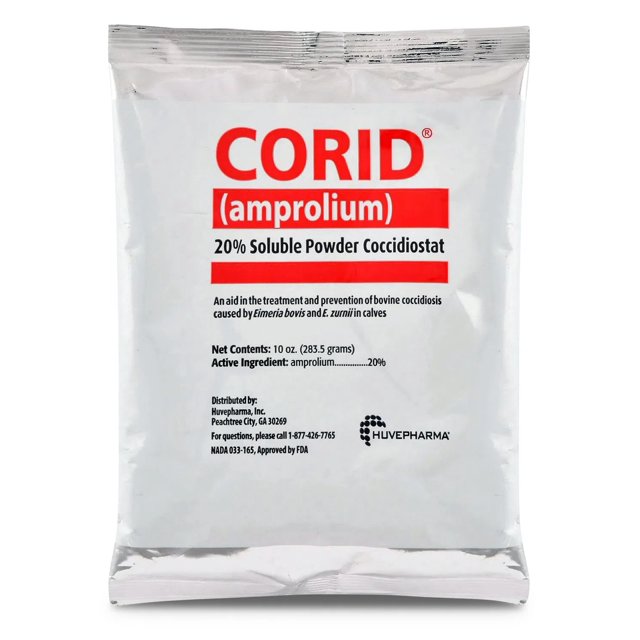Huvepharma Inc. D-Corid 20% Soluble Powder For Calves- Yellow 10 Oz ...