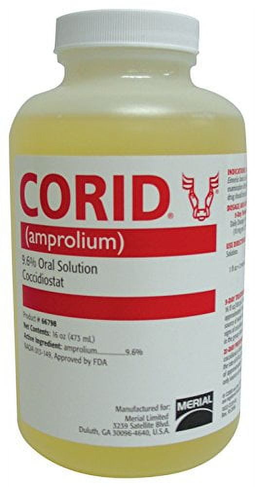 Merial Corid Solution, 9.6% Amprolium, 16 oz, Prevents and Treats ...