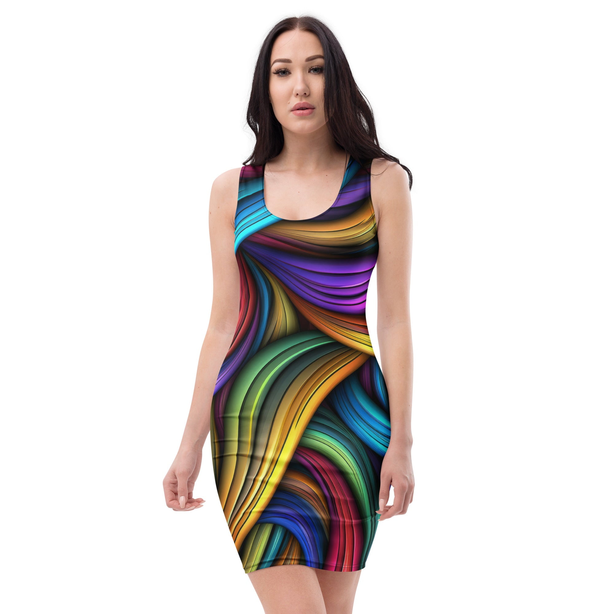 Corinne, Abstract Poly-Span Dress, Ladies Abstract Dress, Abstract ...