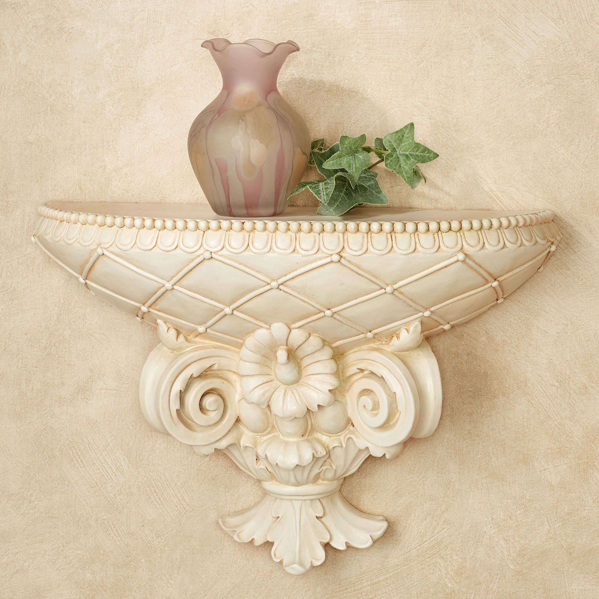 Corinthia Classical Style Decorative Wall Shelf Antique Ivory 10”Wx5 ...