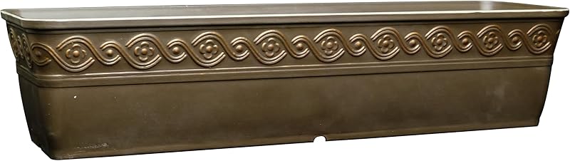 Corinthian Rectangular Planter Box w/Drain Plug - Long Planter for ...