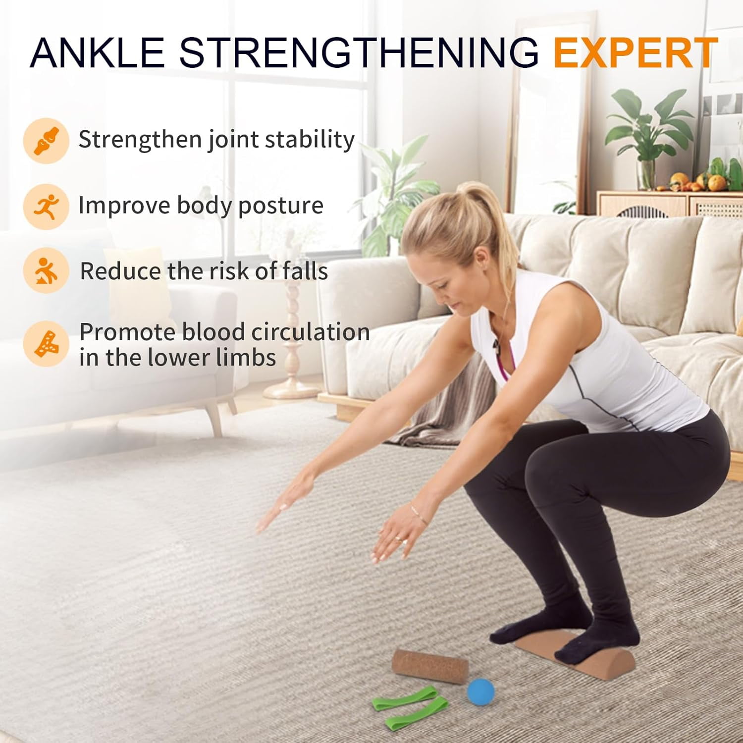 Cork Balance Board Ankle Stability Trainer, Textured Natural Cork Foot ...