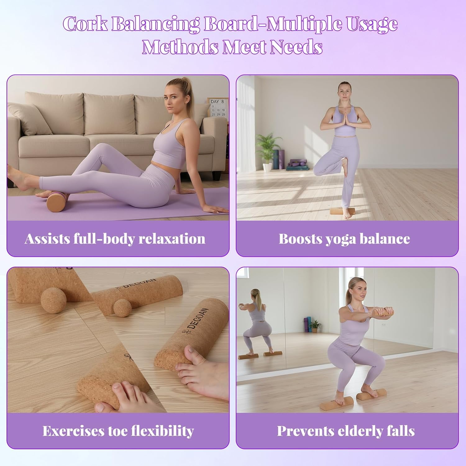 Cork Balance Board with Resistance Bands | 4-in-1 Foot Wellness Kit for ...