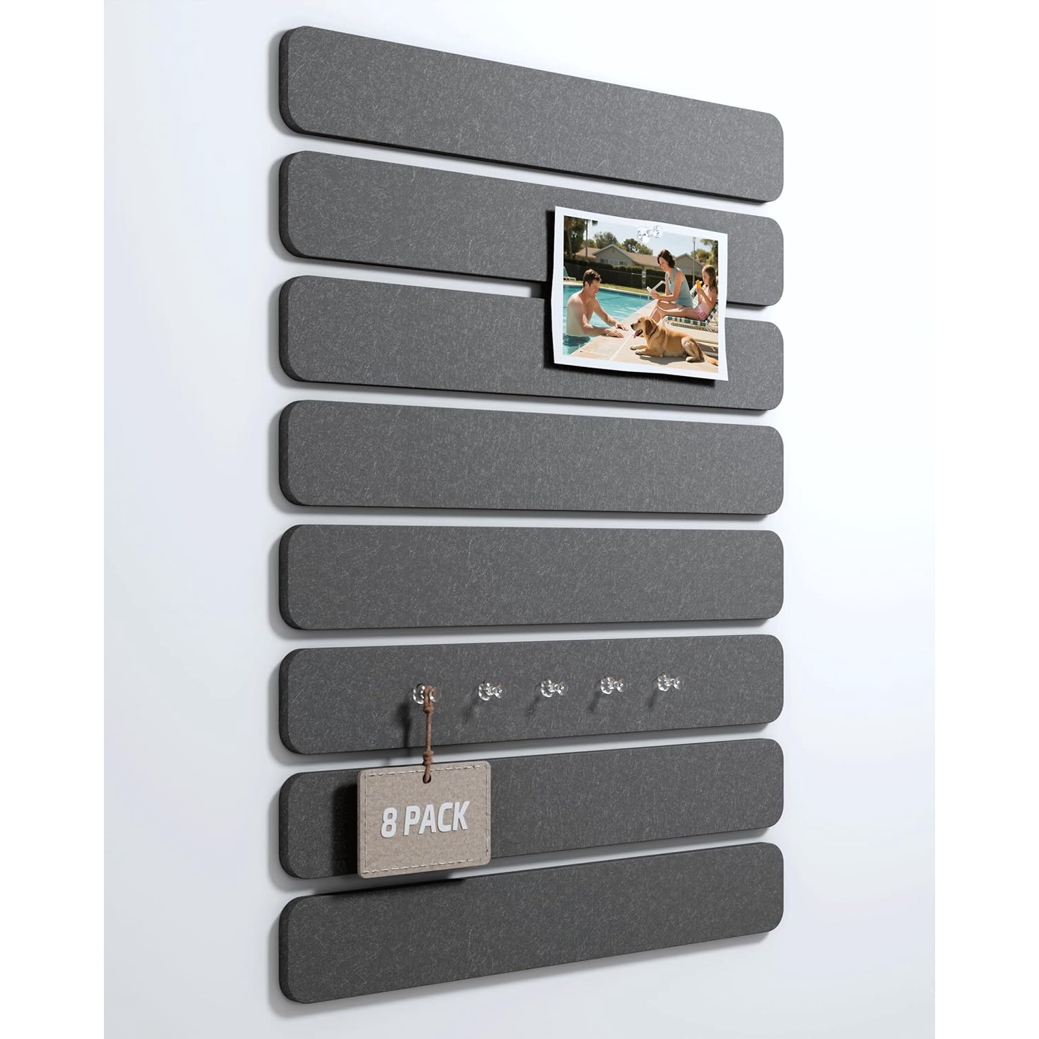 Cork Board Alternative Felt Strip Board 5-Pack 13"x2", Office Pin Board ...