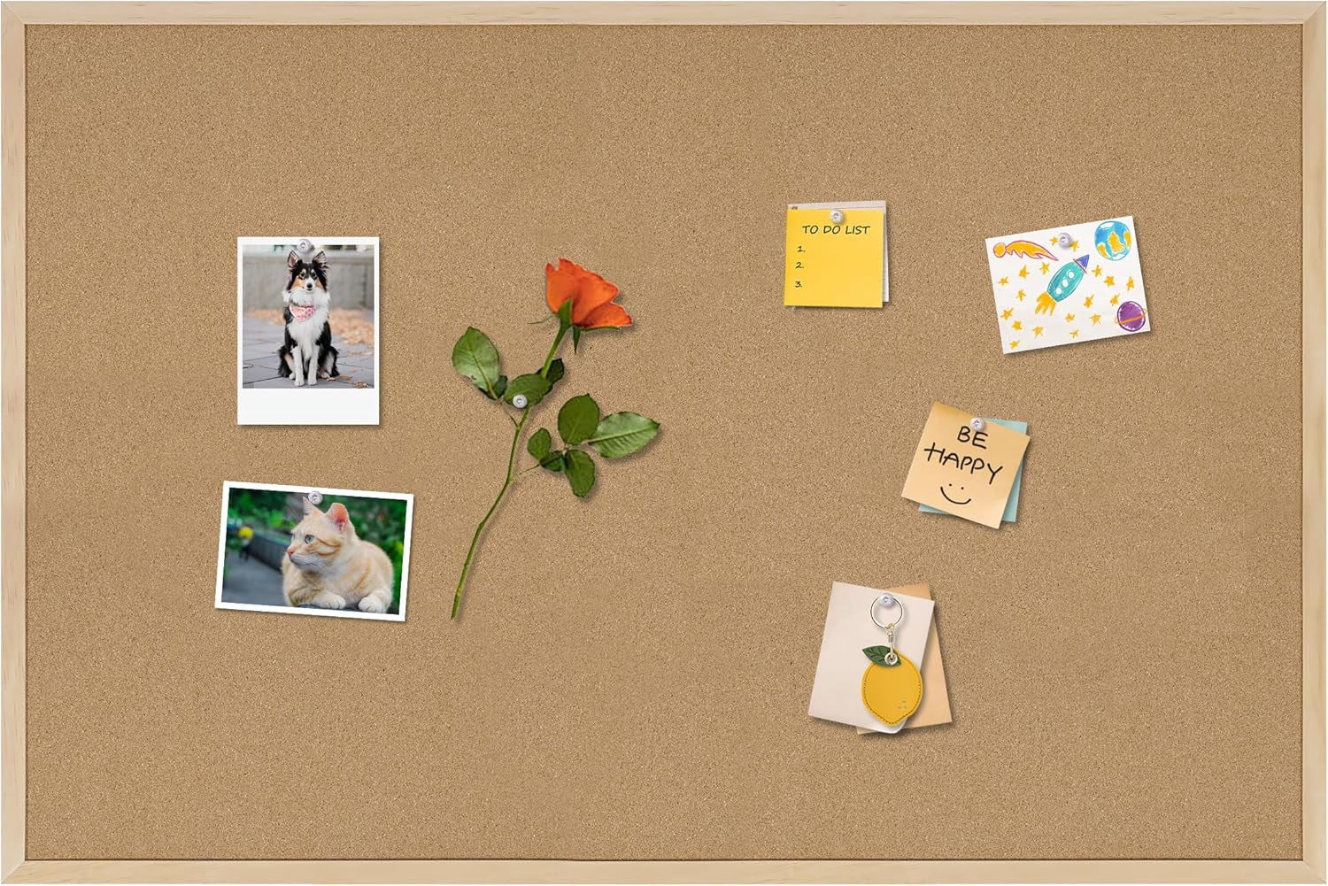 Cork Board Bulletin Board, 36x24 Cork Board for Office with Pin Oak ...