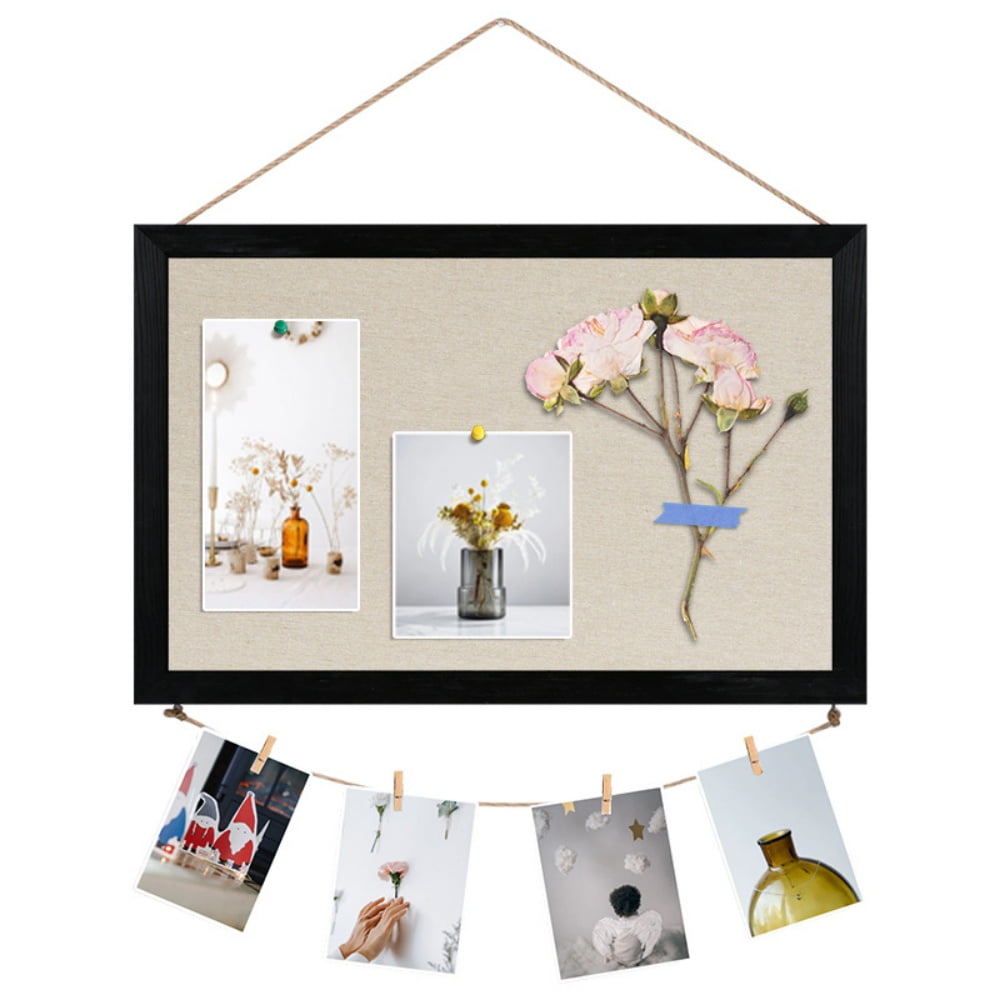 Cork Board Bulletin Board, Boriyuan 16" x 11" Hanging Linen Cork Boards ...