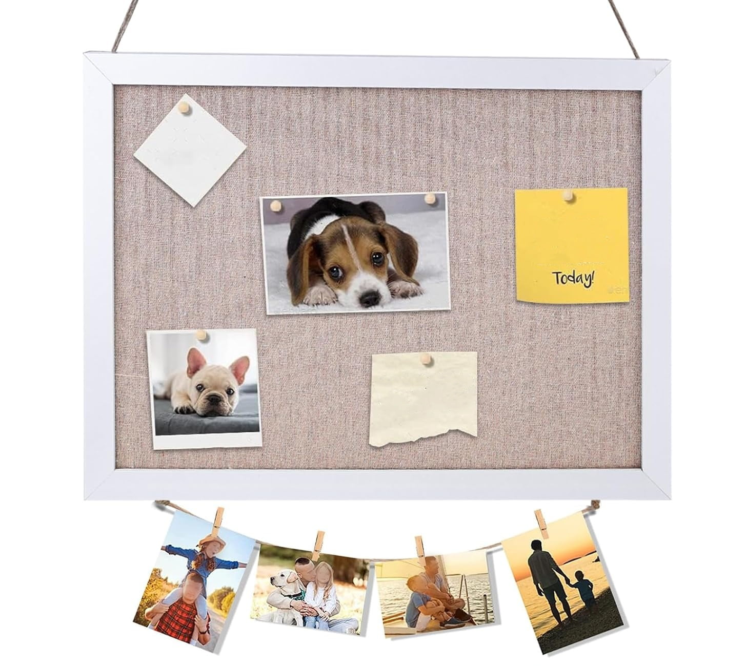 Cork Board Bulletin Board, Boriyuan 16" x 11" Hanging Linen Cork Boards ...