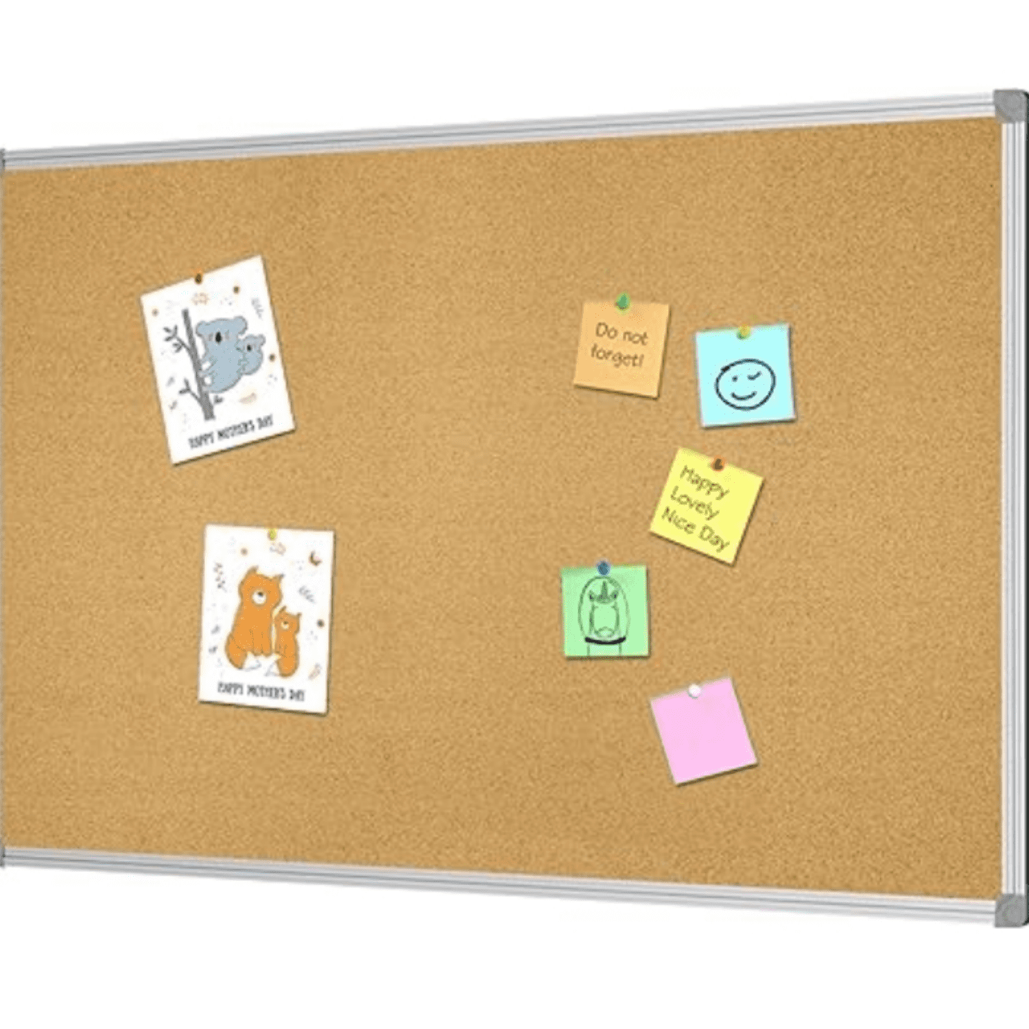 Cork Board Bulletin Board, Double Sided Corkboard 36" x 24", Wall ...