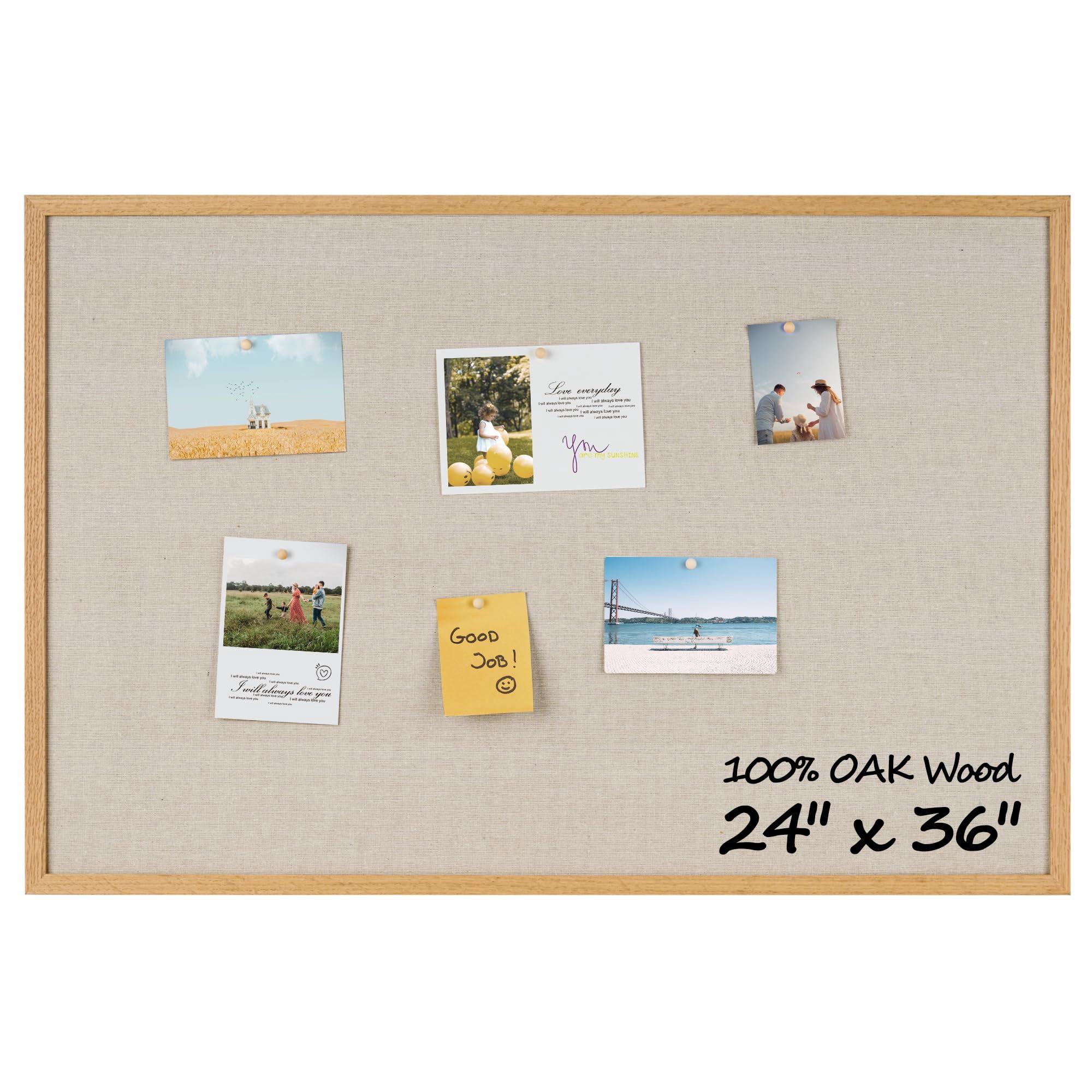 Cork Board Bulletin For Office 24" X 36" Oak Wooden Framed Corkboard ...