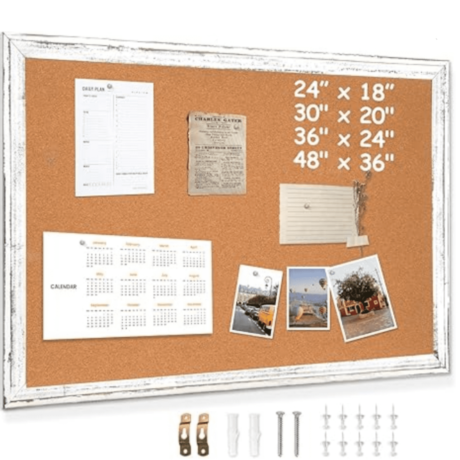 Cork Board for Office 24 X 18 Inches White Cork Boards for Walls ...