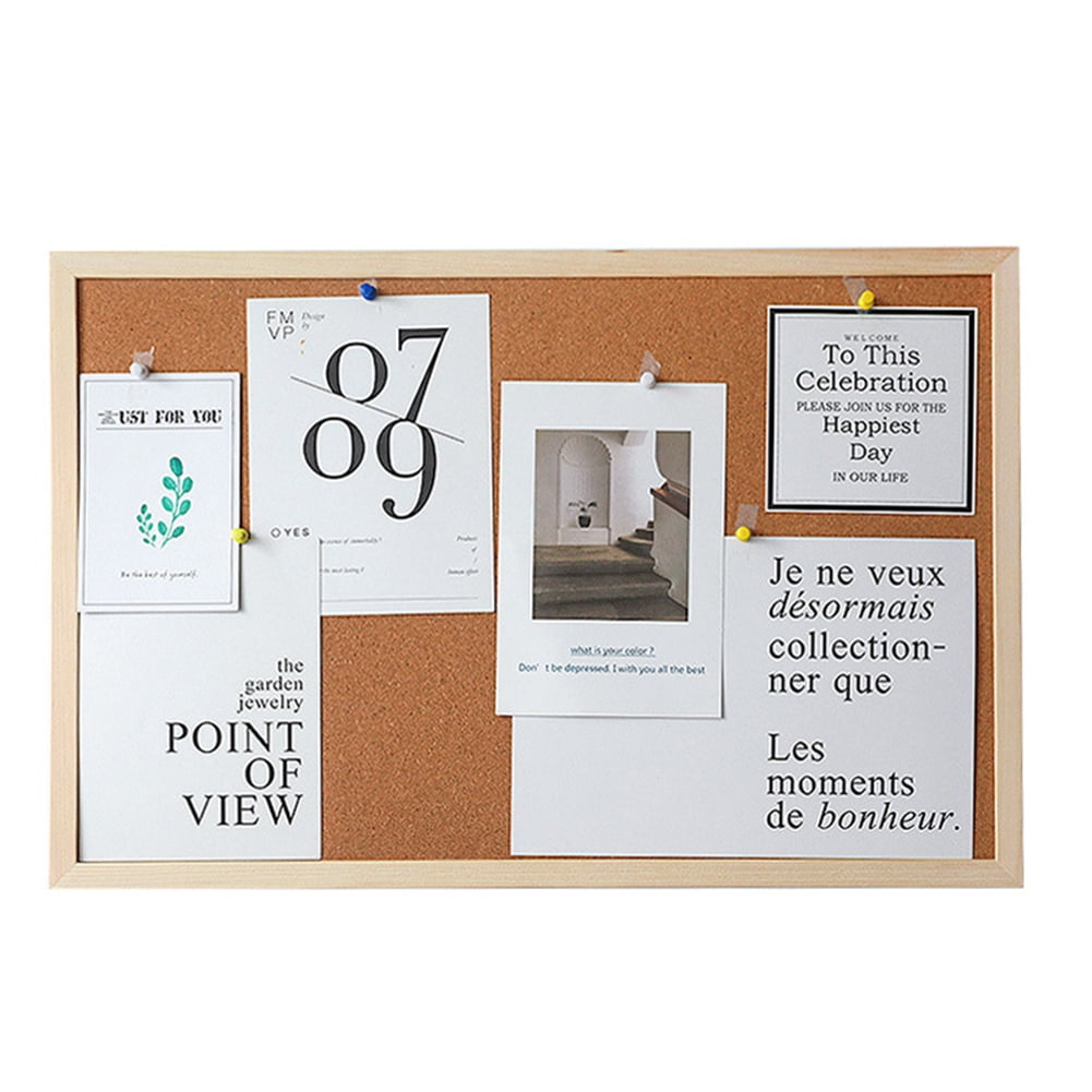 Cork Board Set - Bulletin Corkboard 16 x 12 inch Framed- Small Wall ...