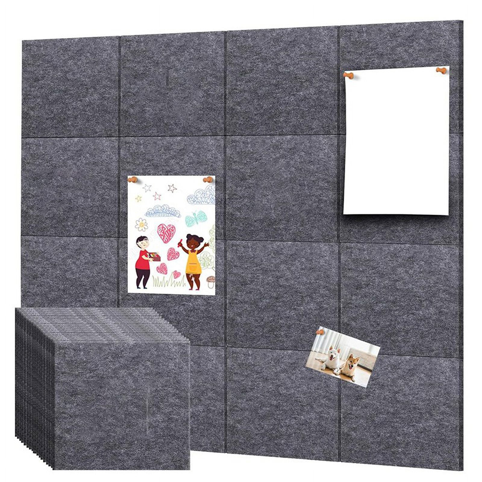 Cork Board Wall Felt Board Tile with 60 Push Pins A - Walmart.com