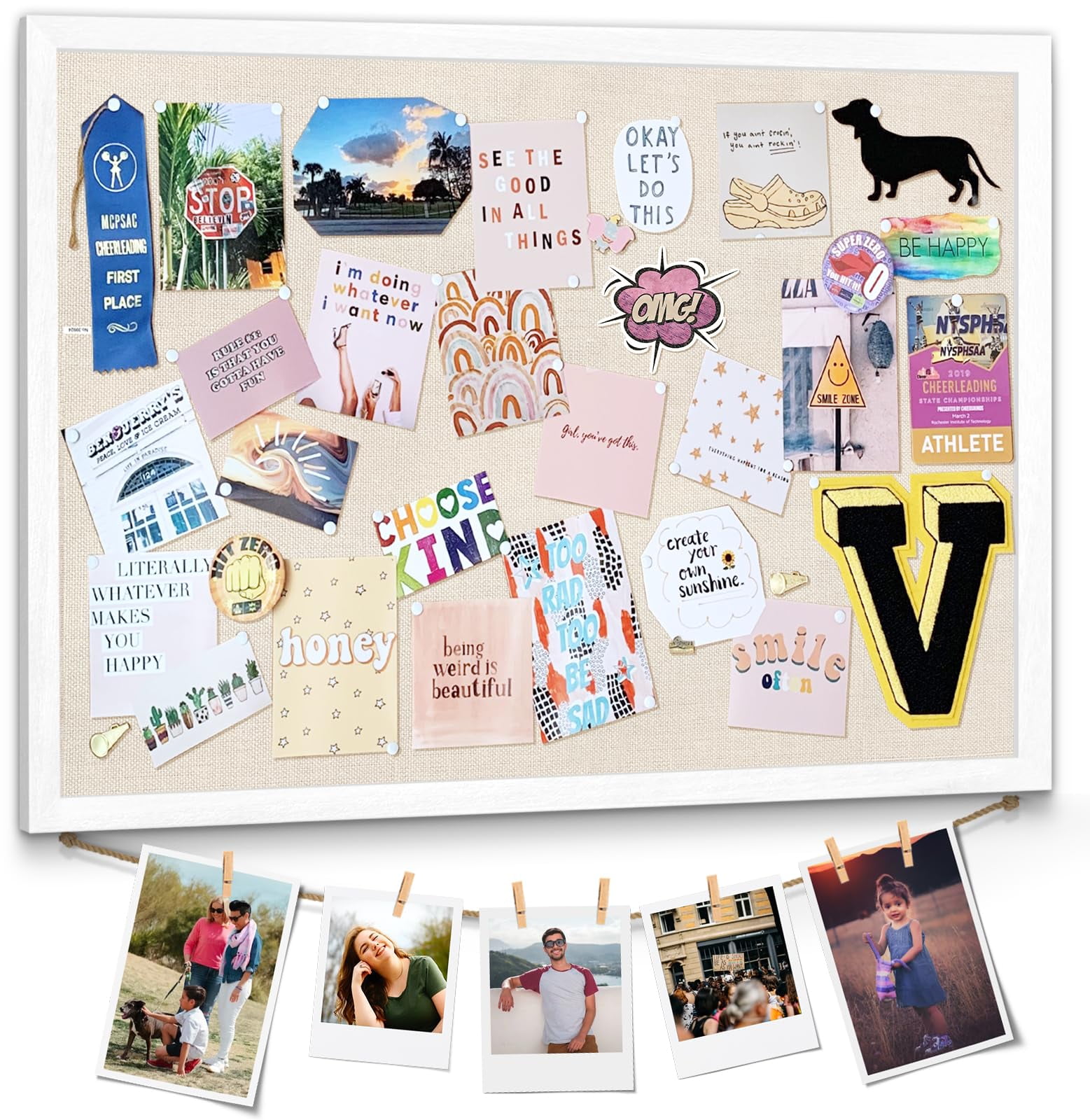 Cork Board,With Linen 23"x18" Inch Foldable Bulletin Board Office Decor ...