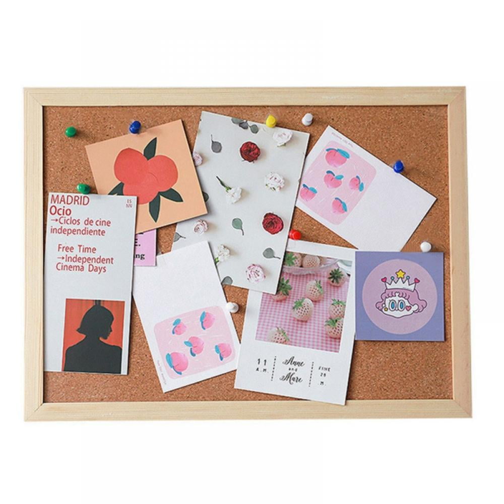Cork Board Wood Bulletin Board Framed Corkboard, Decorative Hanging Pin ...