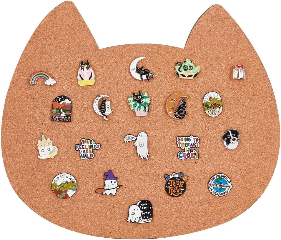 Cork Brooch Board Pin Board Cat Cork Board Wooden Pins Collection ...