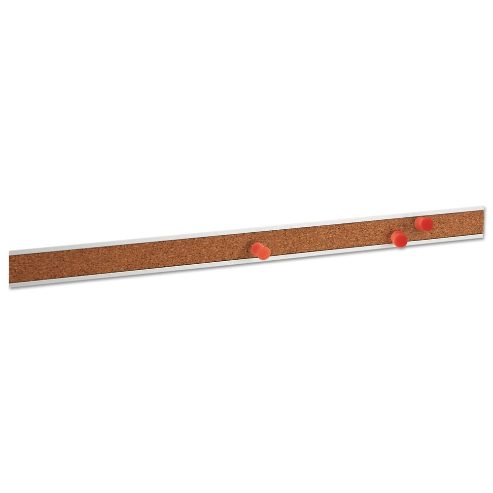 36x1 Brown Cork Bulletin Bar with Wall Board Pins for Heavy-Use ...