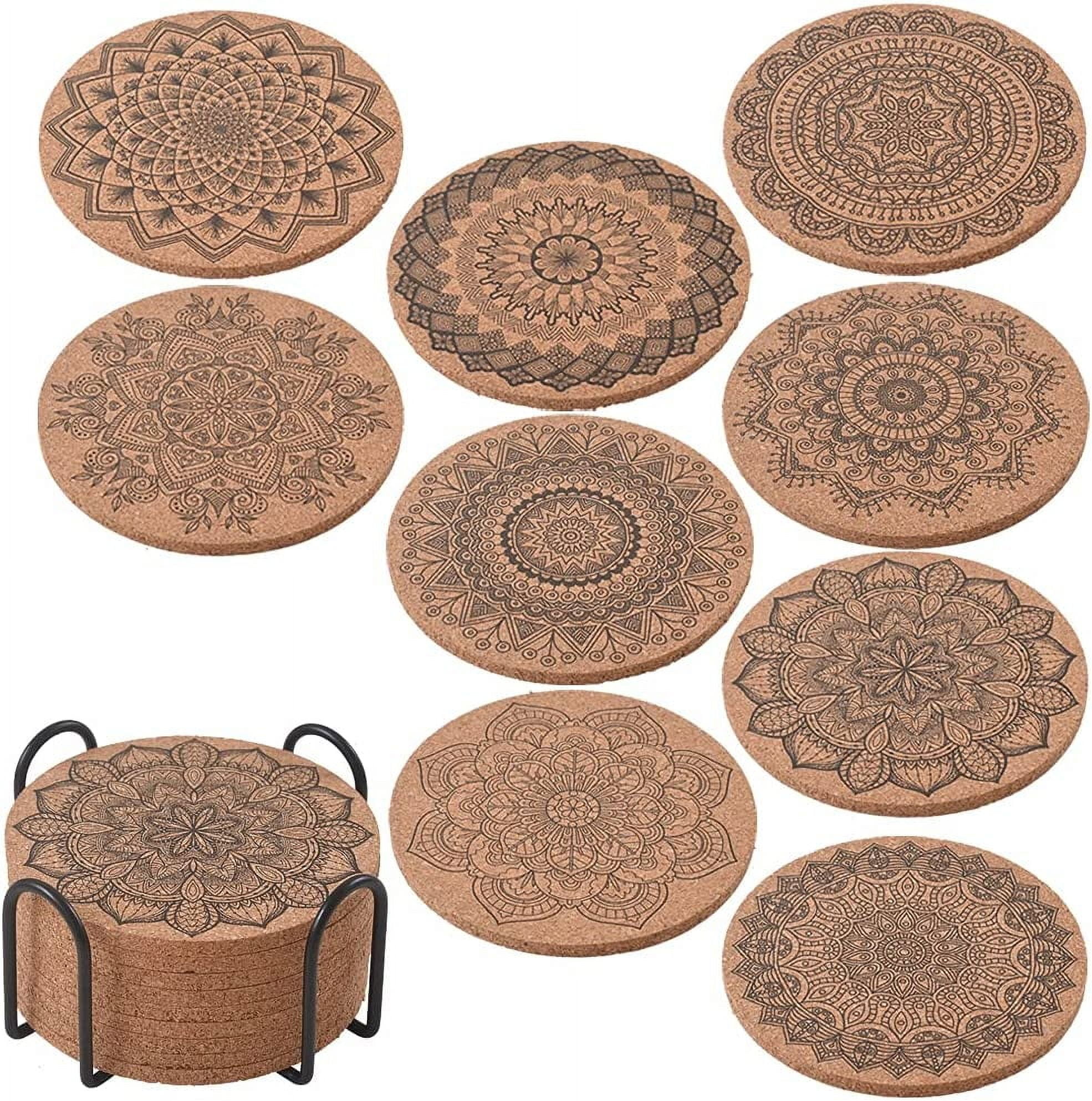 Cork Coasters for Drinks Reusable Cup Coaster for Cold or Warm Drinks ...