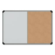 Cork & Magnetic Dry Erase Combo Board, Melamine, 36x24, Black/Gray ...