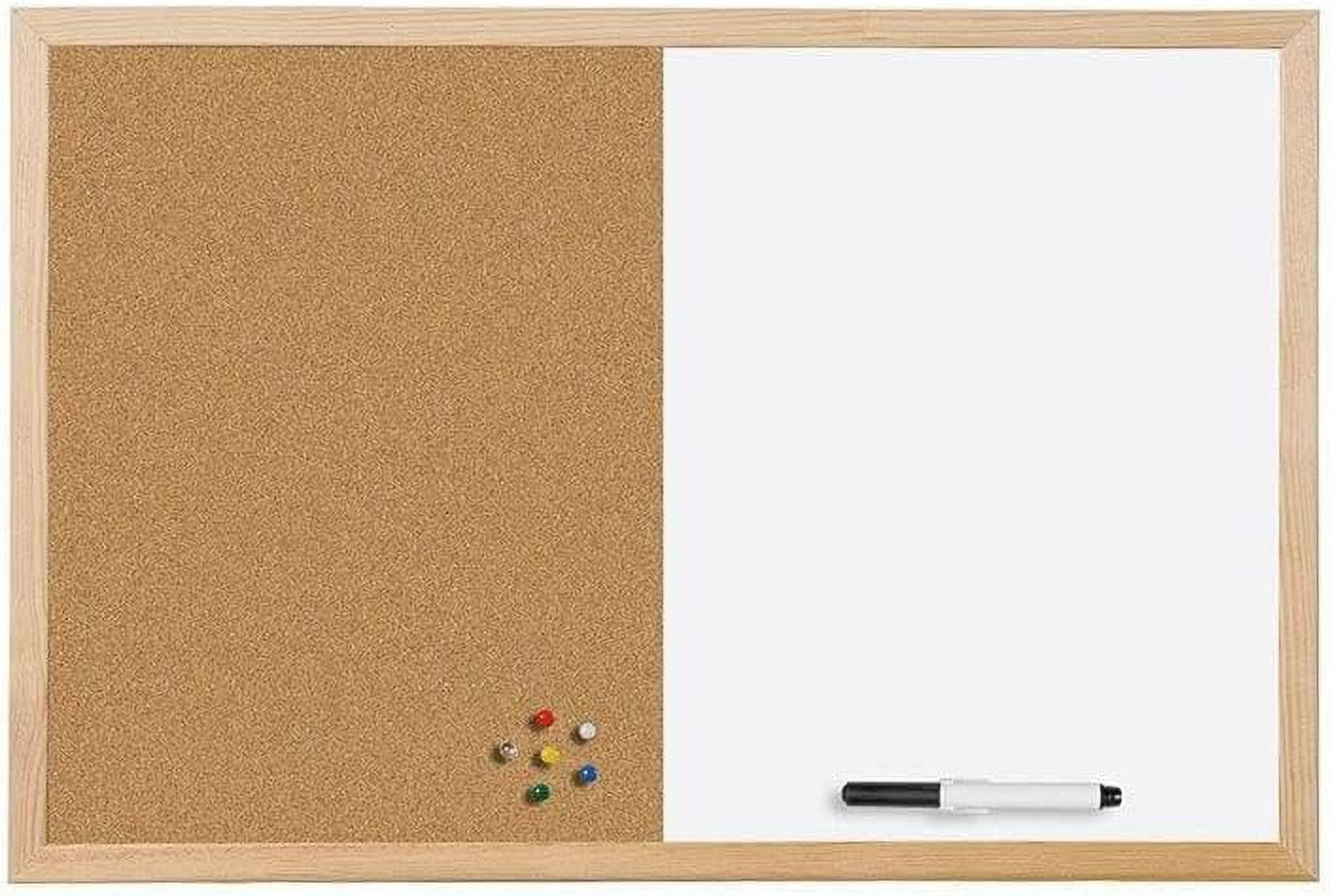 Cork & Dry Erase Combo Board, 18" x 24", Dry Erase White Board/Cork ...