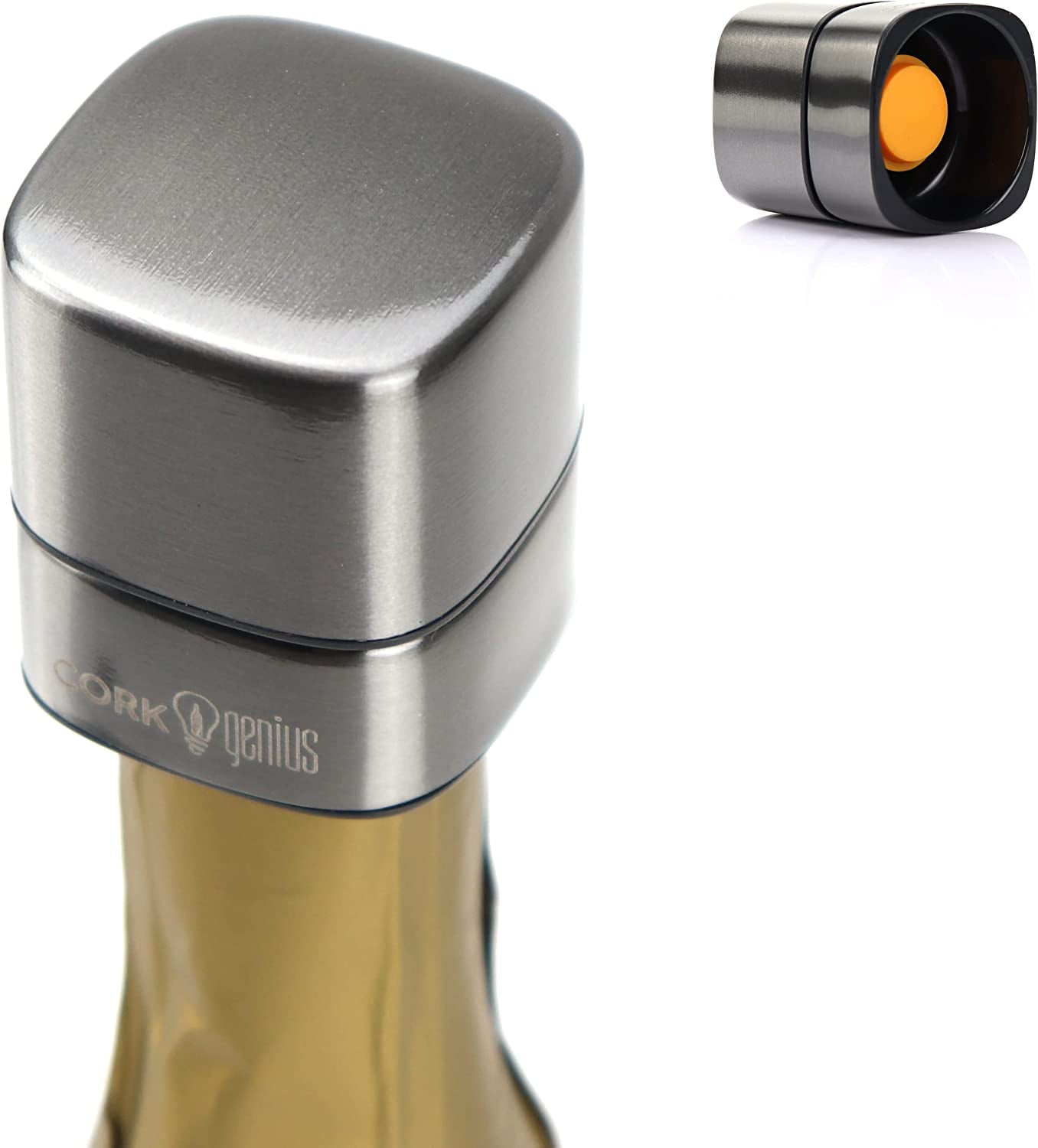 Cork Genius Champagne Stopper for Bottles, Silicone Sealed Champagne ...