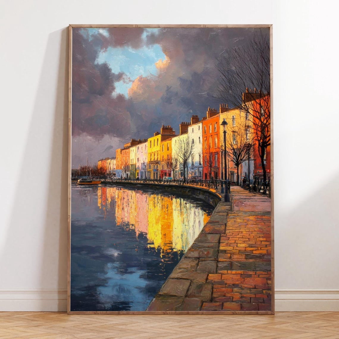 Cork Ireland Georgian Street Riverfront Reflections Wall Art, Unframed ...