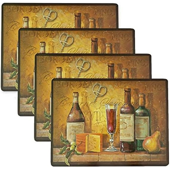 Cork Placemats Set of 4, Thick Cork Place Mats for Kitchen and Dining ...