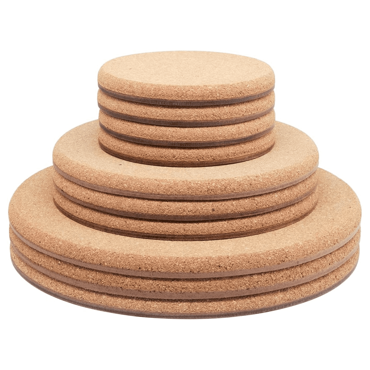 Cork Plant Coasters, 3 Sizes Double Layers Hard Thick Cork Planter ...