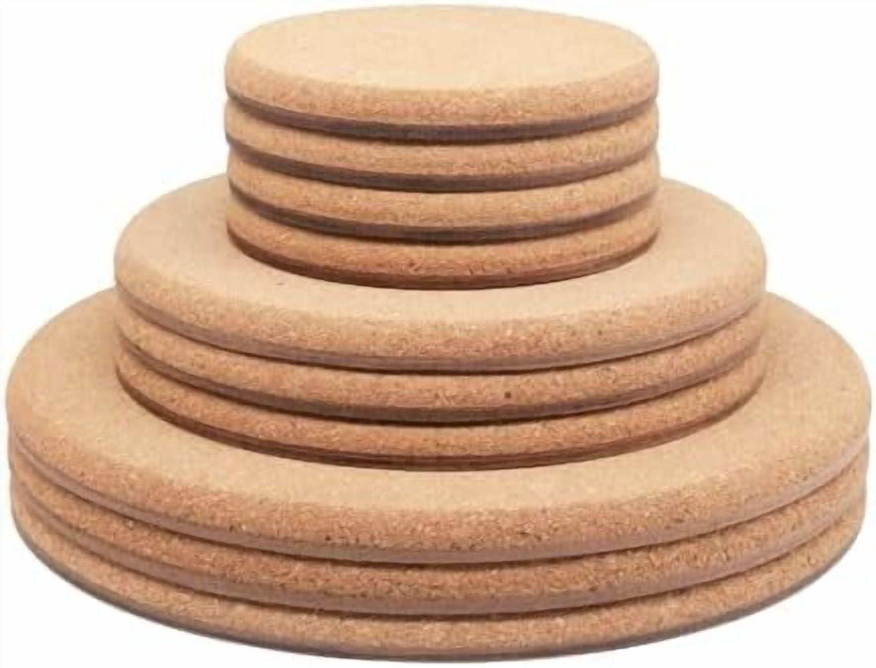 Cork Plant Coasters, 3 Sizes Double Layers Hard Thick Cork Planter ...