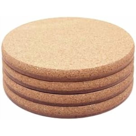 Cork Plant Coasters, Double Layers Hard Thick Cork Planter Coaster, 4 ...