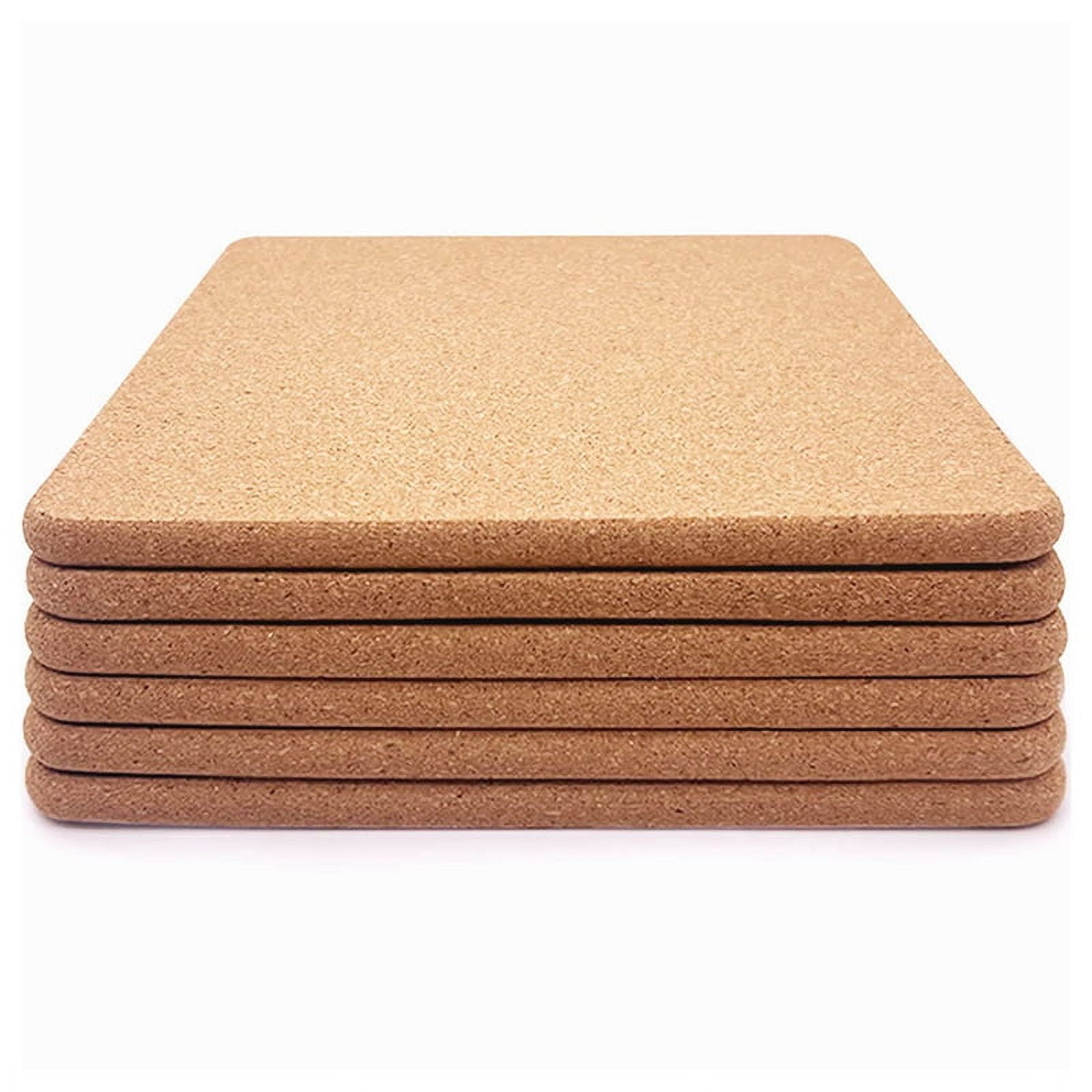 Cork Trivet, 6 Pcs High Density Thick Square Cork Trivets for Hot ...