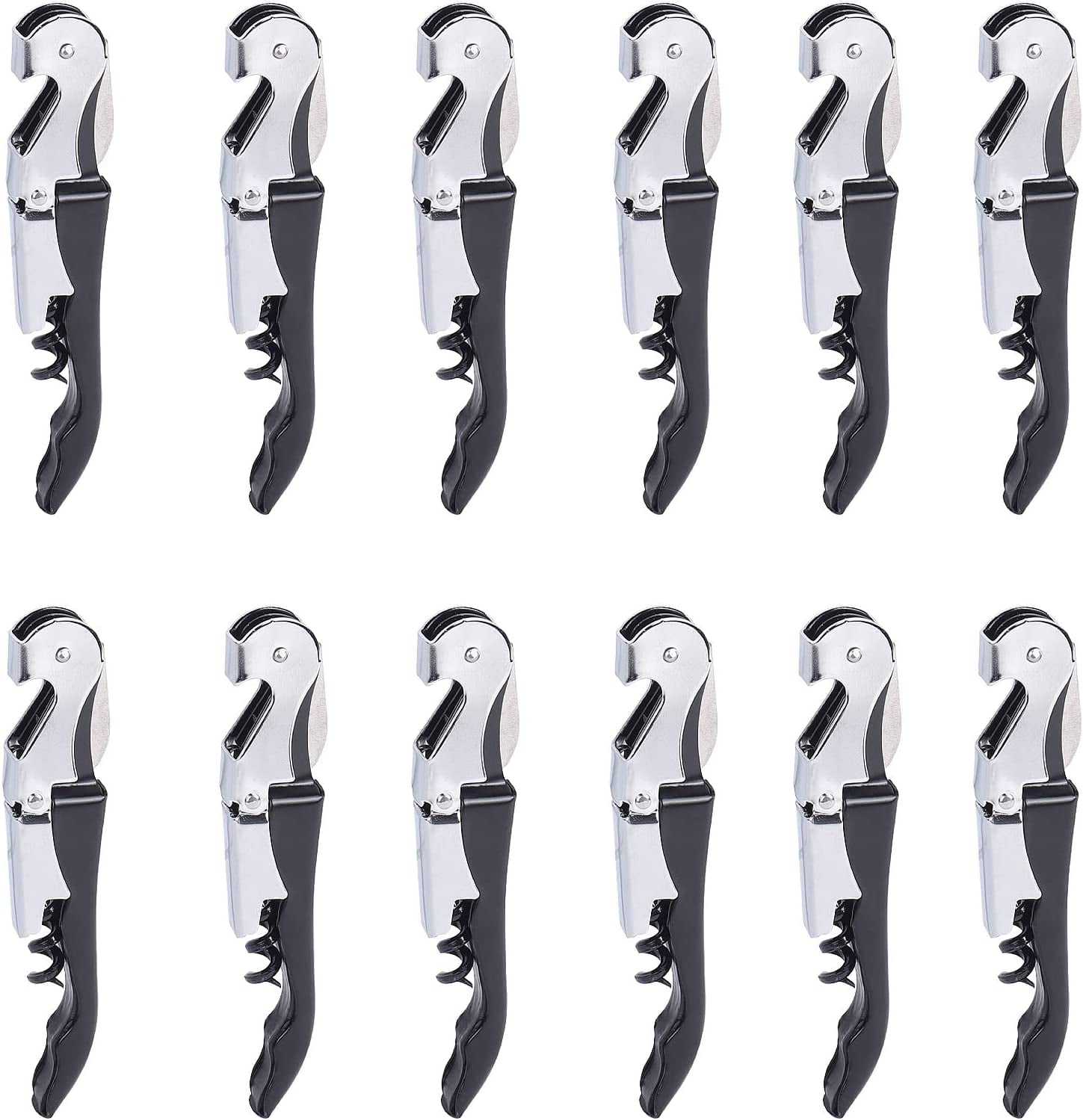 Corkscrew 12 Packs Wine Opener Wine Keys Bulk Stainless Steel Fold Beer ...