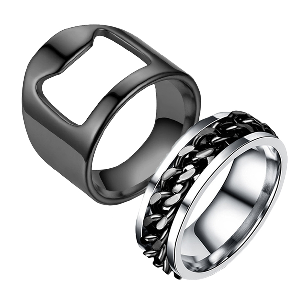 Corkscrew Ring Mens Rings Beer Bottle Opener Wine Man Black - Walmart.com