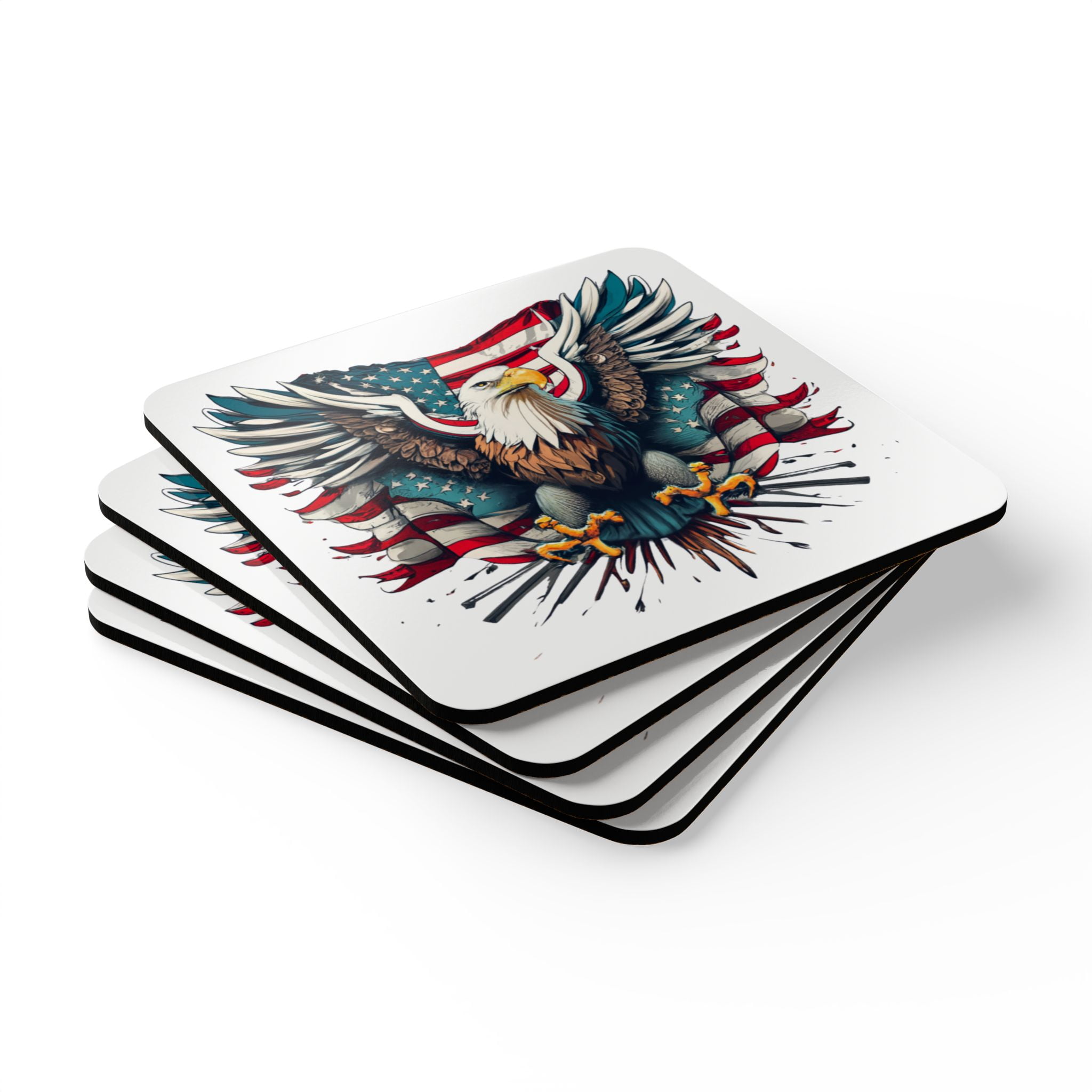 Corkwood Coaster Set Choose from 60 Flag and Eagle Designs - Walmart.com