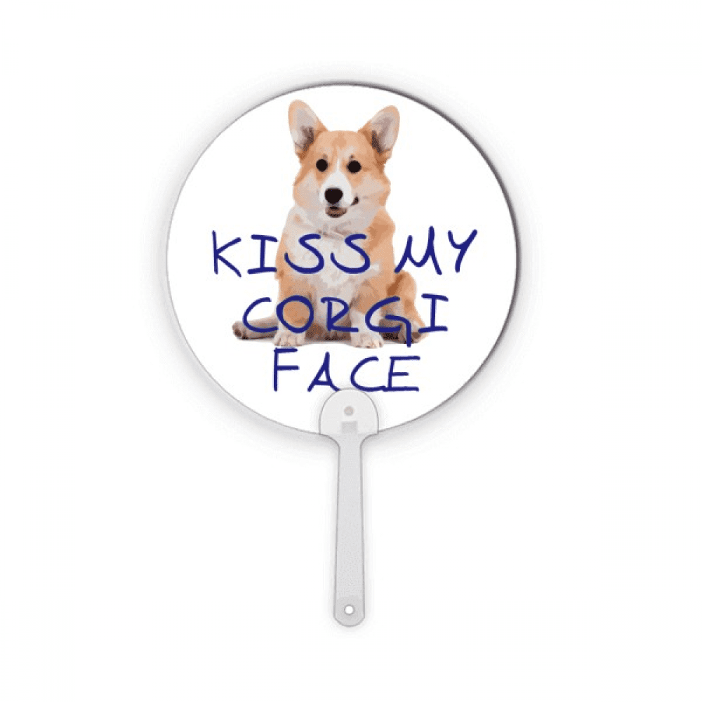 Corky Dog Wales Specialty Plastic Round Handheld Fan Decorations Craft ...