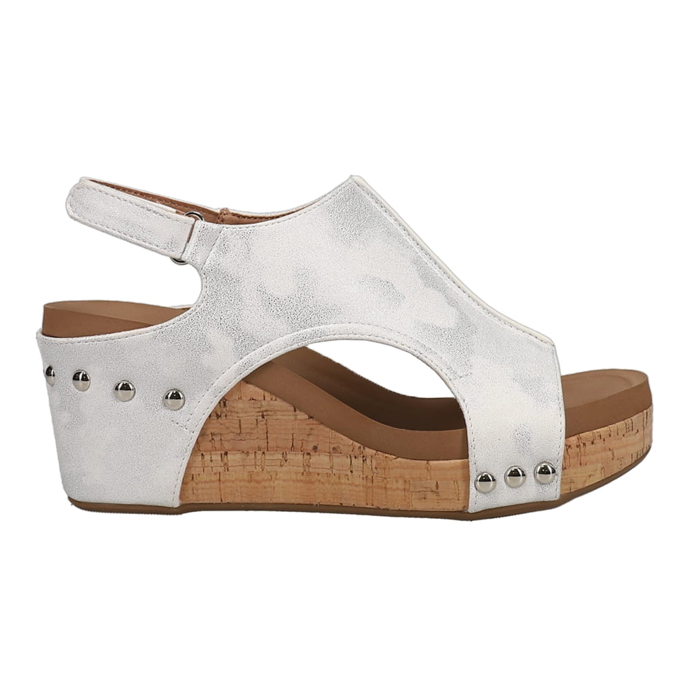 Corkys Womens Carley Studded Slingback Wedge Casual Shoes - Walmart.com