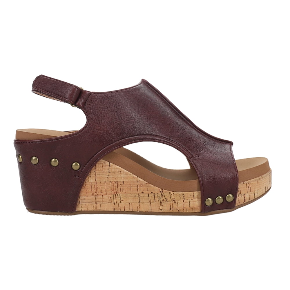 Corkys Women's Carley Wedge Sandals - 30-5316-BURS 9 M - Walmart.com