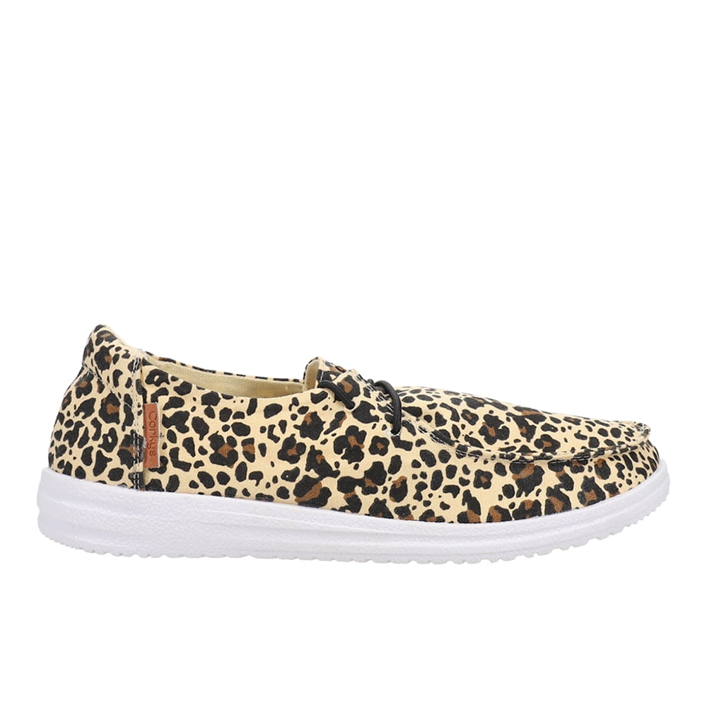 Corkys Womens Kayak Leopard Slip On Boat Athletic Sneakers Casual Shoes ...