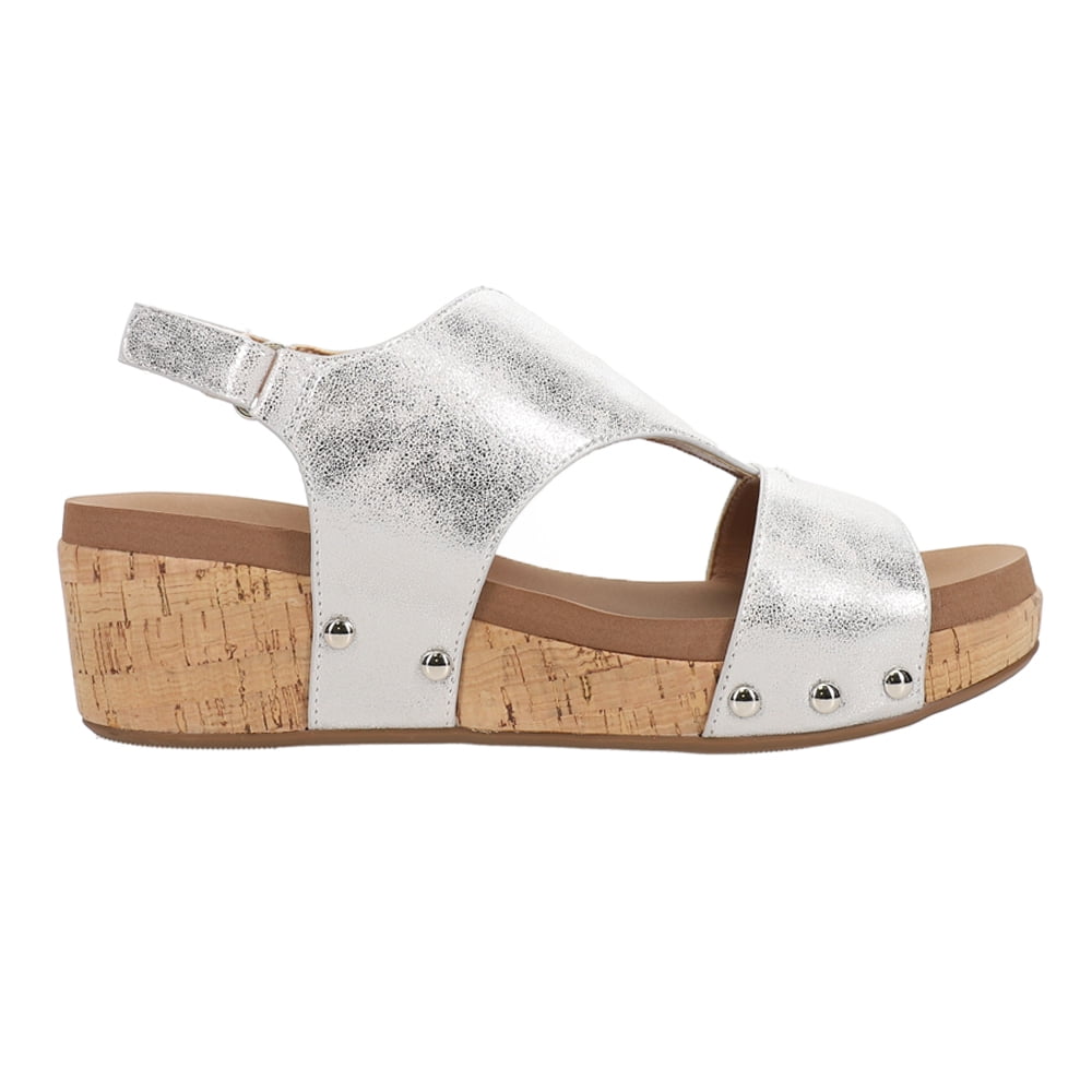 Corkys Womens Refreshing Metallic Studded Wedge Casual Shoes - Walmart.com