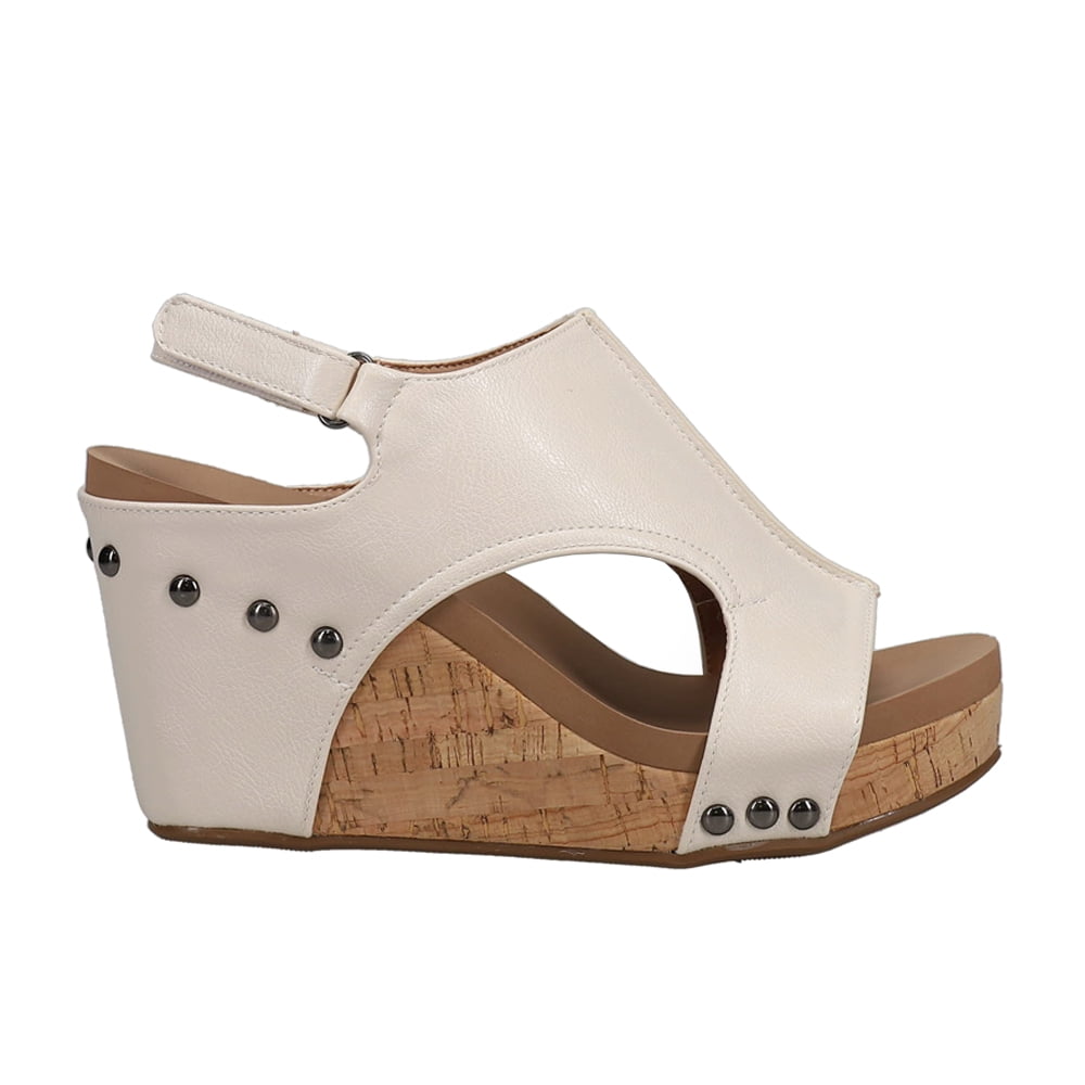 Corkys Womens Tiffanee Studded Wedge Casual Shoes - Walmart.com