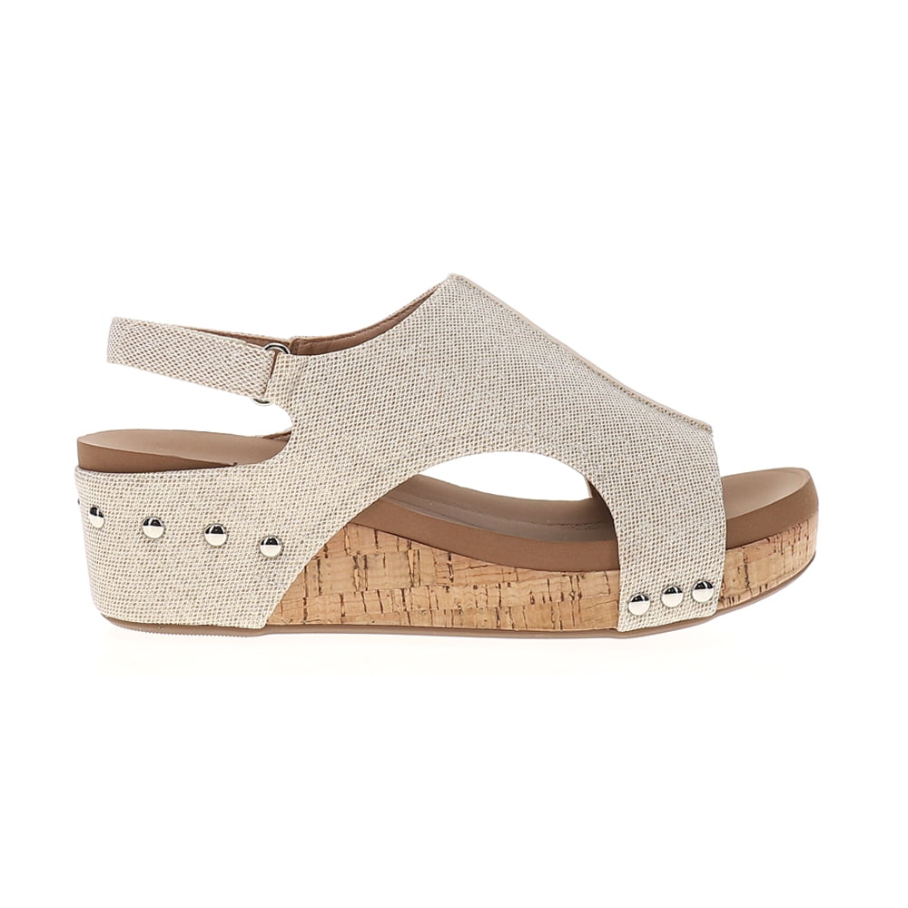 Corkys Womens Volta Ii Studded Slingback Wedge Casual Shoes - Walmart.com