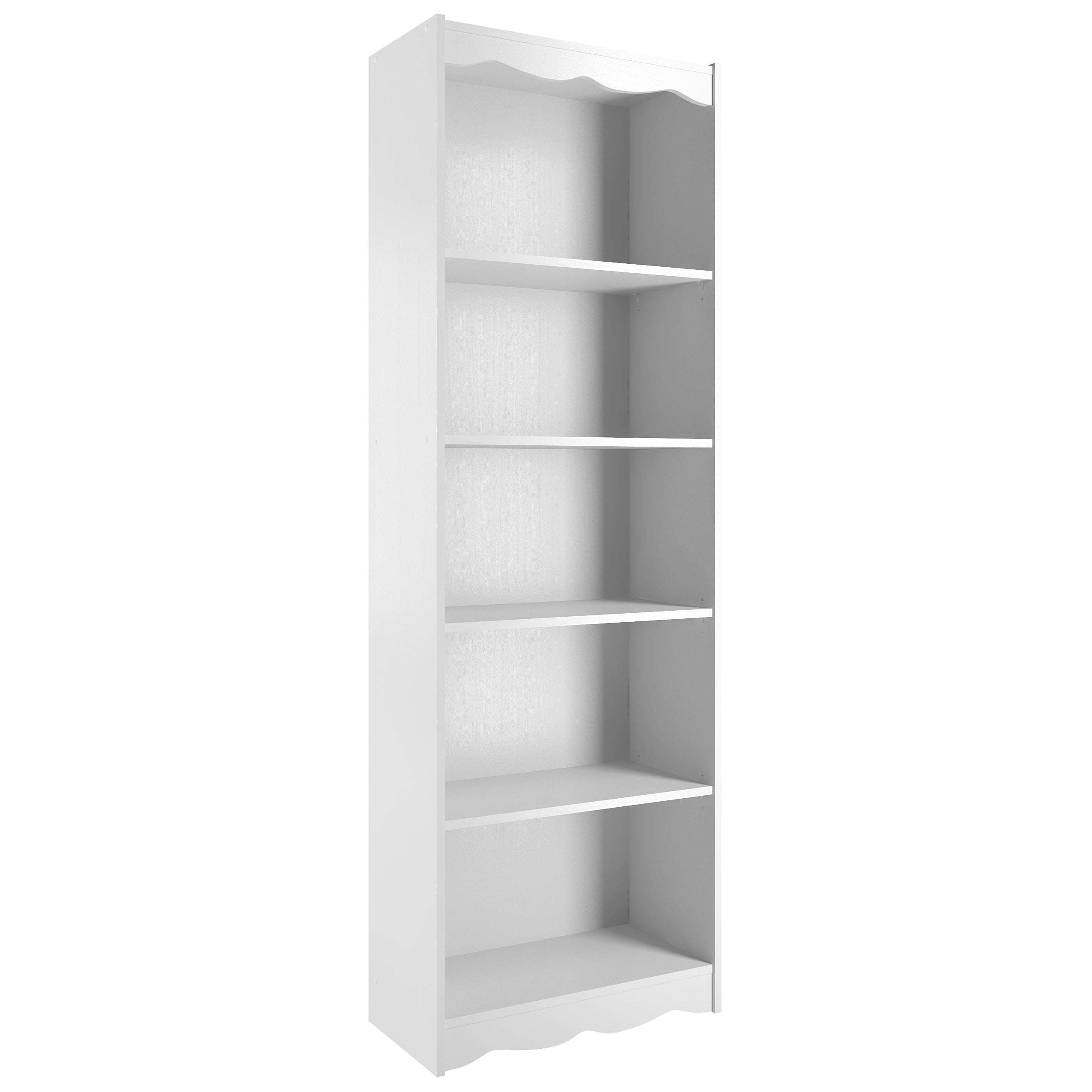 CORLIVING Hawthorn 72" Tall 5 Tier Wood Bookcase, Frost White ...