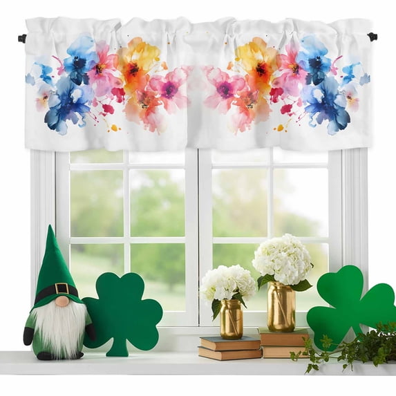 Corlorful Floral Valances for Windows, Fantasy Classic Watercolor ...